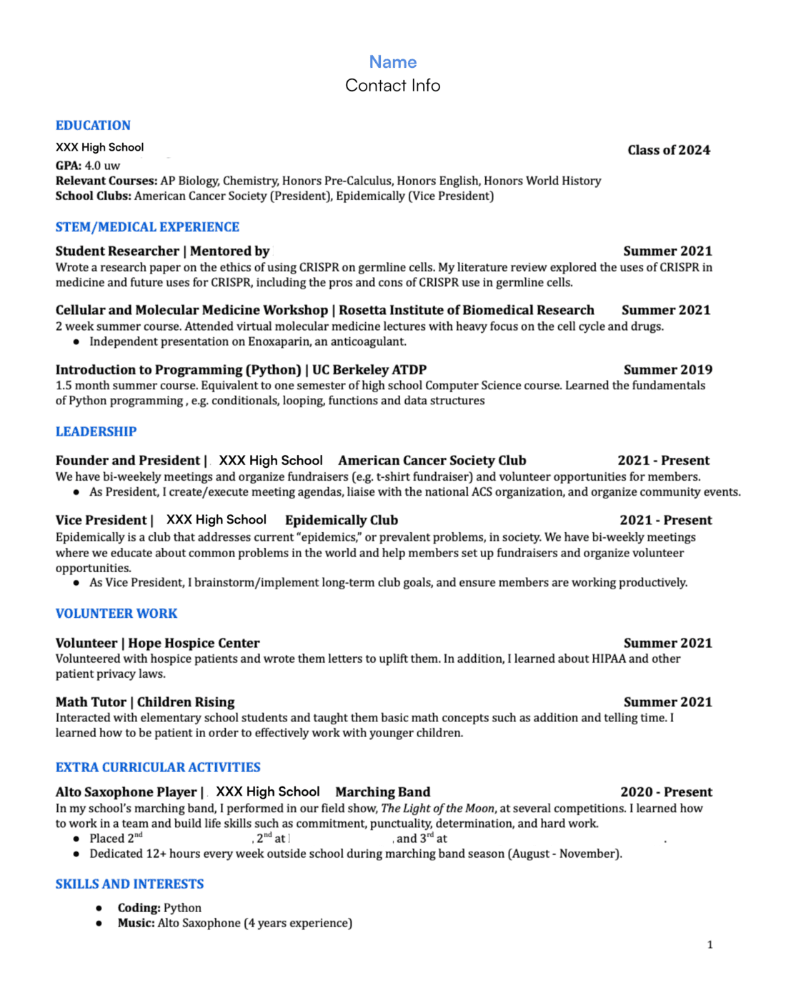 How to Write a Compelling Resume for College Applications + Examples ...